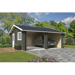 Garage Nordic Holz "FALKLAND", gr&uuml;n (natur), B:575cm H:313,5cm L:575cm, Massivholz, Garagen, BxT: 635x628 cm, ohne Tor