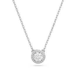 Kette mit Anh&auml;nger Swarovski "Una Angelic", wei&szlig; (metallfarben, kristallwei&szlig;), Halsketten, Damen, Metall, L: 44 B: 1,4mm, mit Swarovski Kristall, B:1,4mm