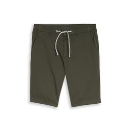 Tom Tailor Herren Chino Shorts mit Kordelzug, gr&uuml;n, Uni, Gr. 30