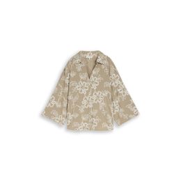 Tom Tailor Damen Oversize Bluse mit Blumen-Stickereien, gr&uuml;n, Gebl&uuml;mt, Gr. 38