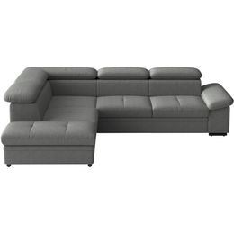 Sit & More Ecksofa SIT & MORE "Viola", grau, B:249cm H:73cm T:226cm, 100% Polyester, Sofas, Ecksofa, optional Bettfunktion
