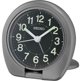 Reisewecker Seiko "QHT018T", grau, Wecker, Reisewecker, Quarzwecker, Wecker, Reisewecker, Schlafzimmer, Snooze, Beleuchtung