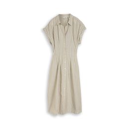 Tom Tailor Damen Midi-Kleid mit Streifenmuster, gr&uuml;n, Gestreift, Gr. 36