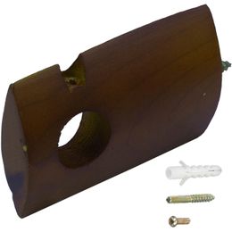 Gardinenstangenhalter Liedeco "Tr&auml;ger geschlossen - Holz 1-l&auml;ufig "France" - 1 St&uuml;ck" Gr. 1, braun (nussbaum), B:2cm H:6cm L:8,6cm, Gardinenstangenhalterungen, Halter, Tr&auml;ger f&uuml;r Stangen, Rohre 20 mm