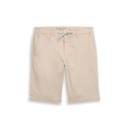 Tom Tailor Herren Chino Shorts mit Kordelzug, braun, Uni, Gr. 30