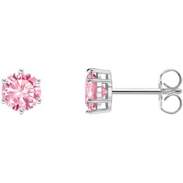 Paar Ohrstecker Thomas Sabo "Schmuck Silber 925 Ohrringe Solit&auml;r", bunt (silberfarben, pink, pink), Ohrringe, Damen, 7mm, Silber 925 (recycelt), mit Zirkonia (synth.)