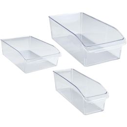 Aufbewahrungssystem Wenko "K&uuml;hlschrank-Organizer-Set", transparent, Kunststoff, Lebensmittelaufbewahrungsbeh&auml;lter, Boxen f&uuml;r Vorr&auml;te & Lebensmittel, f&uuml;r K&uuml;hlschrank & Vorratsschrank
