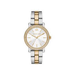 Quarzuhr Michael Kors "COREY", edelstahlfarben, gelbgoldfarben, Armbanduhren, Damen, Quarzuhr, Armbanduhr, Damenuhr, Edelstahlarmband, analog, Glassteine