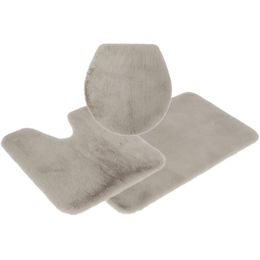 Badematte OTTO HOME "Rabbit Badematten, Badvorleger, Badezimmer Teppich" Gr. 11, grau (taupe), H:30mm, Polyester, Badematten, Badematte, Kaninchenfell-Haptik, Badteppich, rechteckig, rund & als 3-tlg. Set