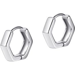 Paar Creolen Firetti "Schmuck Geschenk Edelstahl Ohrschmuck Ohrringe Classic", silber (edelstahlfarben), Ohrringe, Damen, Edelstahl