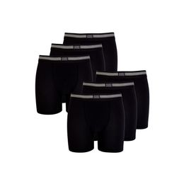 Langer Boxer Jockey "Cotton Stretch", Herren, Gr. S, schwarz, Single Jersey, Obermaterial: 95% Baumwolle, 5% Elasthan, unifarben, k&ouml;rpernah, Unterhosen, mit l&auml;ngerem Bein, mittlere Leibh&ouml;he, ohne Eingriff