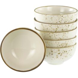 Dipschale Creatable "Nature Collection, Schalen-Set, 6-tlg.", creme, B:16cm H:9cm T:16,5cm, Steinzeug, Sch&uuml;sseln, Dipschale, Naturverbundenes Design, Einzigartige Oberfl&auml;che