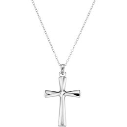 Kette mit Anh&auml;nger Firetti "Schmuck Geschenk Silber 925 Halsschmuck Halskette Silberkette Kreuz", silber (silberfarben), Halsketten, Damen, Silber 925 (Sterlingsilber), L: 47 B: 1,3mm, B:1,3mm
