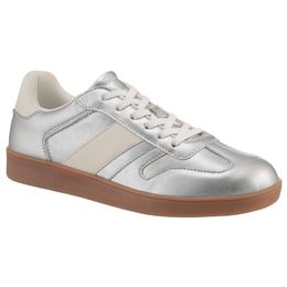 Sneaker ANISTON SHOES, Damen, Gr. 37, bunt (silberfarben, wei&szlig;), Synthetik, gl&auml;nzend, Schuhe Sneaker, Retro-Sneaker, Freizeitschuh, Schn&uuml;rschuh mit Fersenbesatz