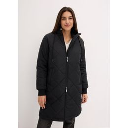 bonprix Kapuzen-Kurzmantel mit Steppung, schwarz, Gr.48, Komfortabler Kurzmantel mit Kapuze und Seitenschlitzen bietet mehr Bewegungsfreiheit