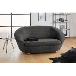 Sofa "LooksIV", blau (blau, grau), B:178cm H:82cm T:114cm, 70% Polyester (recycelt), 30% Polyester, LOOKS by Wolfgang Joop, Sofas, Rundsofa, in vielen frischen Farben w&auml;hlbar