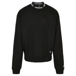Rundhalspullover STARTER Black Label "Starter Black Label Herren Starter Jaquard Rib Crewneck", Herren, Gr. XXL, schwarz, 65% Baumwolle, 35% Polyester, unifarben, loose fit, Rundhals, Pullover Rundhalspullover