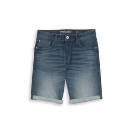 Tom Tailor Herren TTMARVIN STRAIGHT Jeans Shorts mit Stretch, blau, Uni, Gr. 34