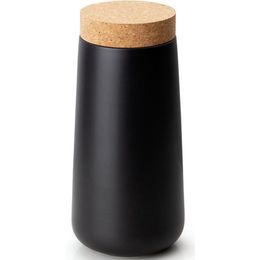 Vorratsdose CONTINENTA, schwarz, H:26cm &Oslash;:12,5cm, Keramik, Kork, Lebensmittelaufbewahrungsbeh&auml;lter, Vorratsdose, 12 x 26 cm