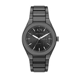 Quarzuhr Armani Exchange, anthrazit, Armbanduhren, Herren, Quarzuhr, Armbanduhr, Herrenuhr, Edelstahlarmband, analog, Tag