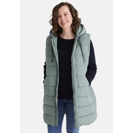 Steppweste STOOKER WOMEN "WANDA mit Kapuze Steppweste", Damen, Gr. 44/46, gr&uuml;n (ivy gr&uuml;n), 100% Polyester, slim fit lang, Westen Steppweste, Steppweste figurumspielend f&uuml;r Damen