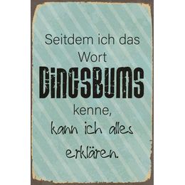 Metallbild queence "Dingsbums", schwarz (farbe bild(er): schwarz), B:30cm H:20cm, Metall, Stahl, Bilder, Stahlschild, Blechschild, Spr&uuml;che, Texte, witzig