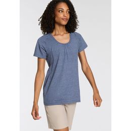 T-Shirt Killtec, Damen, Gr. 38, blau (dunkelnavy), Obermaterial: 65% Polyester, 30% Baumwolle, 5% Elasthan, Rundhals, Shirts T-Shirt, Atmungsaktiv & schnell trocknend