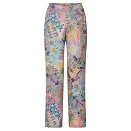 Stoffhose GOLDNER "Luftige Sommerhose mit Patch-Muster", Damen, Gr. 38, N-Gr, rosa (salbei, ros&eacute;, gemustert), Obermaterial: 100% Viskose CV., weit, Hosen Stoffhose, Eingriffstaschen an der Seite