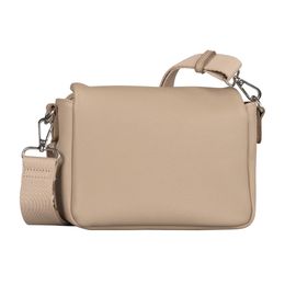 Umh&auml;ngetasche Tom Tailor "Rella", Damen, Gr. B/H/T: 22cm x 15cm x 7cm, beige (natur), Polyurethan, clean, gepflegt, unifarben, Taschen Umh&auml;ngetasche, aus fein genarbtem Material mit farblich passendem Gewebeband