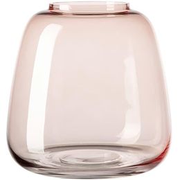 Tischvase Fink "Sunday", rosa (rose), H:19cm &Oslash;:18cm, Glas, Vasen, mundgeblasen