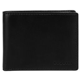 Geldb&ouml;rse Bugatti "REMO", Herren, schwarz, Leder, leicht gl&auml;nzend, unifarben, Kleinlederwaren, echt Leder