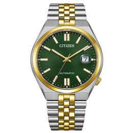 Automatikuhr Citizen "TSUYOSA 60h", silbergoldfarben, gr&uuml;n, Armbanduhren, Damen, Automatikuhr, Armbanduhr, Damenuhr, Herrenuhr, Mechanische Uhr, Edelstahlarmband