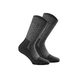 Kurzsocken Rohner Socks "Socken Original 2er Pack", Damen, Gr. 44-46, grau (anthrazit), Obermaterial: 70% Schurwolle WV. 25% Polyacryl PAN. 3% Elasthan EL. 2% Polyester PES., Socken