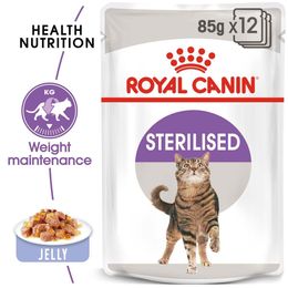 Royal Canin STERILISED Nassfutter in Gelee f&uuml;r kastrierte Katzen 48x85g