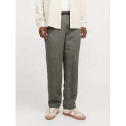 Jack & Jones Schlupfchinohose JACK & JONES "JPSTKARL SKYE JOGGER SN", Herren, Gr. S, N-Gr, gr&uuml;n (mulled basil), Web, Obermaterial: 64% Lyocell, 30% Viskose, 6% Nylon, unifarben, loose fit kn&ouml;chellang, Hosen