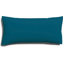 Kissenbezug Schlafgut "EASY JERSEY Kissenh&uuml;lle 100% Baumwolle, weicher Edel-Jersey, b&uuml;gelfrei", blau (petrol deep), B:40cm L:80cm, Jersey, Obermaterial: 100% Baumwolle, Kissenbez&uuml;ge, Kissenbezug, mit farblich angepasstem Rei&szlig;verschluss, pflegeleicht, formstabil