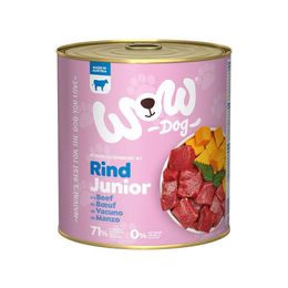 WOW! Dog Rind Junior Hunde-Nassfutter getreidefrei 6x800g
