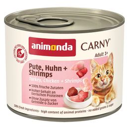 animonda Carny Adult Pute, Huhn und Shrimps Katzen-Nassfutter getreidefrei 6x200g