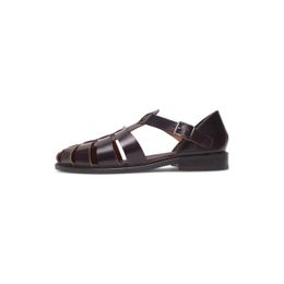 Sandale Henry Stevens "Wallace FSI", Herren, Gr. 41, rot (bordeaux), Kalbsleder, Schuhe Sandale