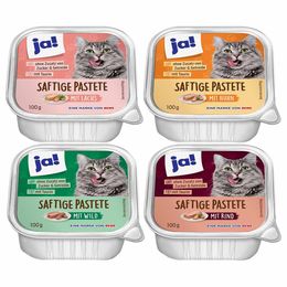 ja! Katzennassfutter Mixpaket Saftige Pastete Katzen-Nassfutter ohne Zuckerzusatz 32x100g