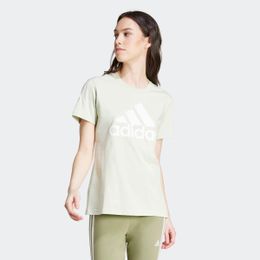 T-Shirt adidas Sportswear "W BL T", Damen, Gr. M, gr&uuml;n (linen gr&uuml;n), Obermaterial: 100% Baumwolle, figurbetont h&uuml;ftlang, Rundhals, Shirts T-Shirt