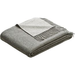 Wohndecke Biederlack "Soft Impression im Doubleface-Look", grau, B:130cm L:170cm, Baumwolle, Kaschmir, Wohndecken, Wohndecke, Baumwolle-Kaschmir-Mix