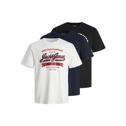 Jack & Jones Jack & Jones T-Shirt Logo T-Shirt mit Print Mix 3 Pack