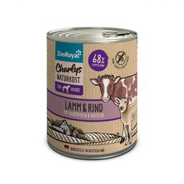 ZooRoyal Charlys Naturkost Lamm & Rind mit Kartoffeln & Distel&ouml;l Hunde-Nassfutter ohne Getreide- und Zuckerzusatz 800g