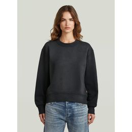 G-Star Raw Longpullover G-STAR "Washed Relaxed Sweater", Damen, Gr. S, schwarz (dk schwarz gd), Obermaterial: 100% Baumwolle, Pullover Longpullover