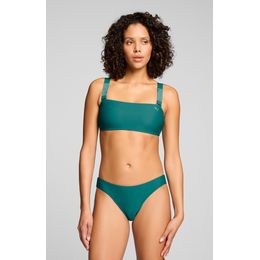 Bandeau-Bikini-Top Puma "Puma SWIM WOMEN BANDEAU TOP", Damen, Gr. M, N-Gr, emerlad ice, Obermaterial: 80% Polyamid, 20% Elasthan, Bikini-Oberteile, breite, verstellbare Tr&auml;ger mit Logoschriftzug