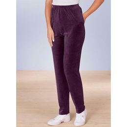 Nickihose Classic Basics, Damen, Gr. 40/42, Normalgr&ouml;&szlig;en, lila (pflaume), 80% Baumwolle, 20% Polyester, unifarben, lang, Hosen