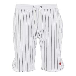 Stoffhose Rocawear "Rocawear Herren Rocawear Coles Shorts", Herren, Gr. S, US-Gr&ouml;&szlig;en, wei&szlig;, 80% Baumwolle, 20% Polyester, gestreift, normal, Hosen Stoffhose