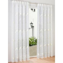 Gardine HEINE HOME Gr. 1, beige (creme), B:135cm H:145cm, Polyester, Gardinen, Gardine