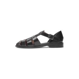 Sandale Henry Stevens "Wallace FSI", Herren, Gr. 40, schwarz, Kalbsleder, Schuhe Sandale